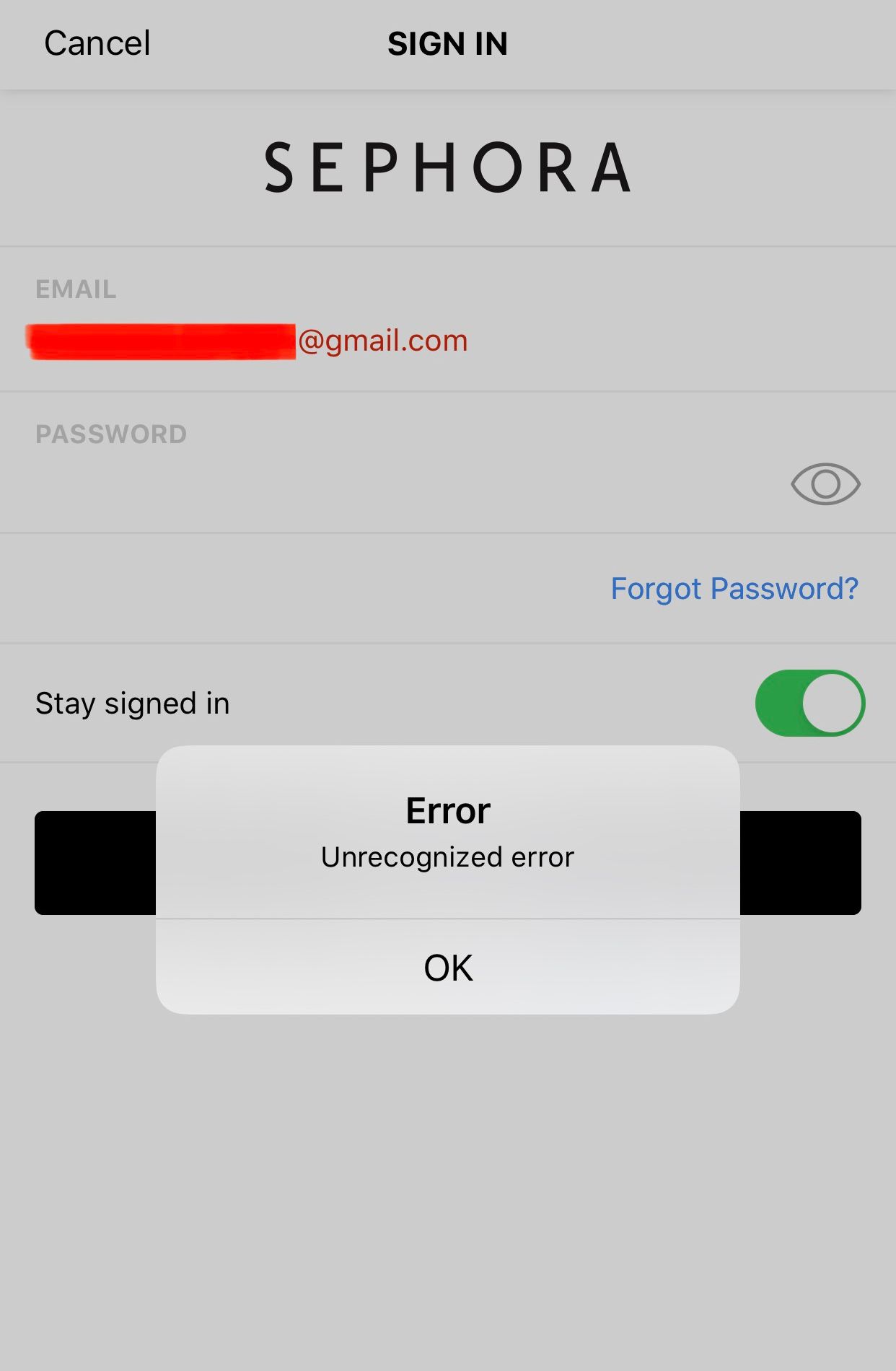 Sephora app sign in not working - Beauty Insider Community