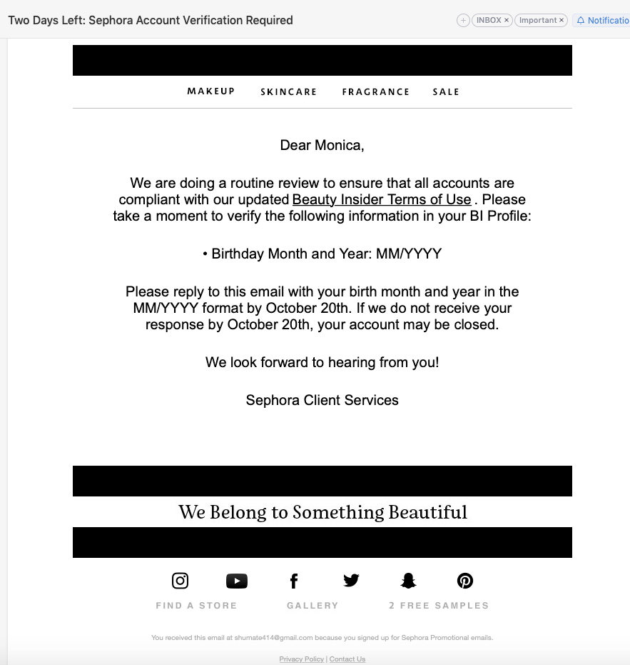 CustomerService@beauty.sephora.com - Beauty Insider Community
