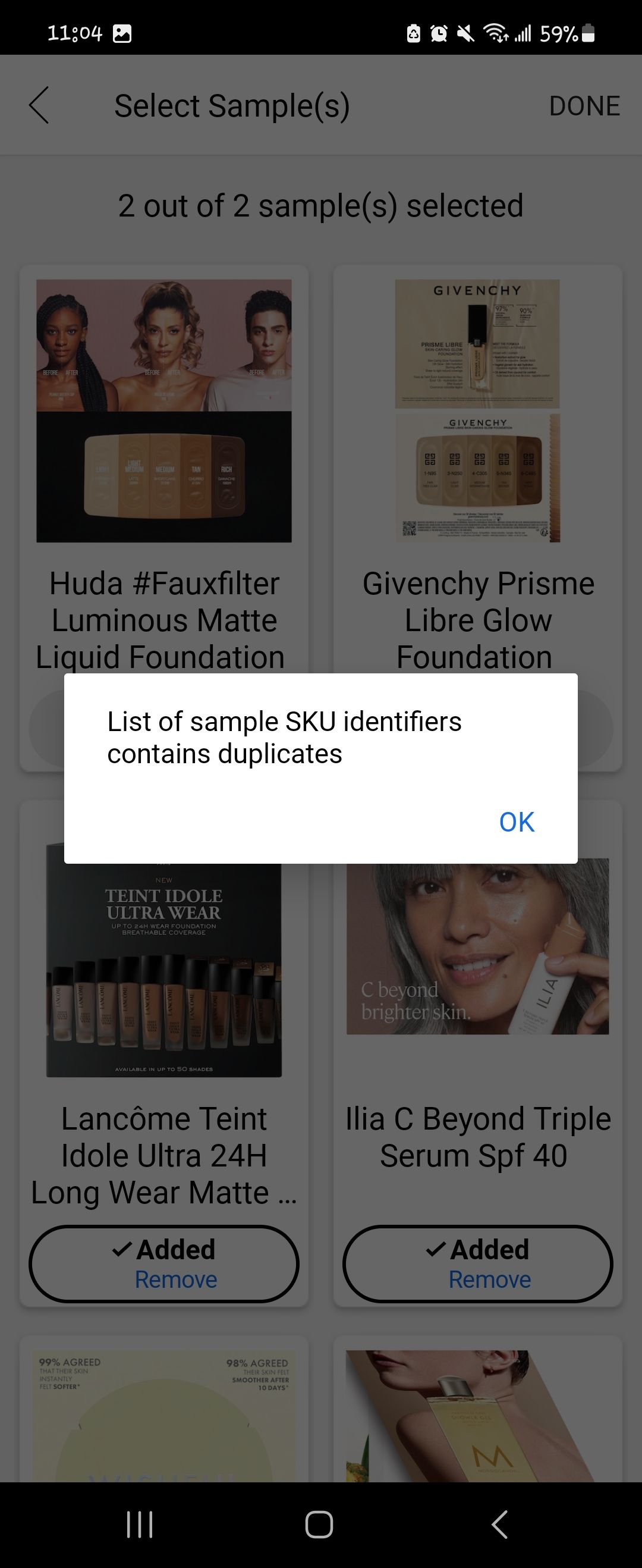 Sample SKU error - Beauty Insider Community